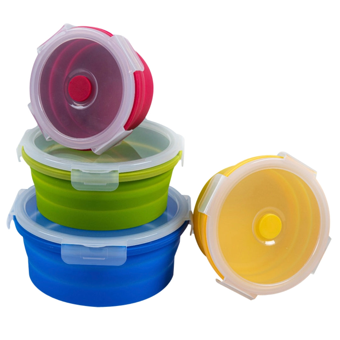 Round Collapsable Containers - Pack of 4 by SUPEX -OzCampingWarehouse